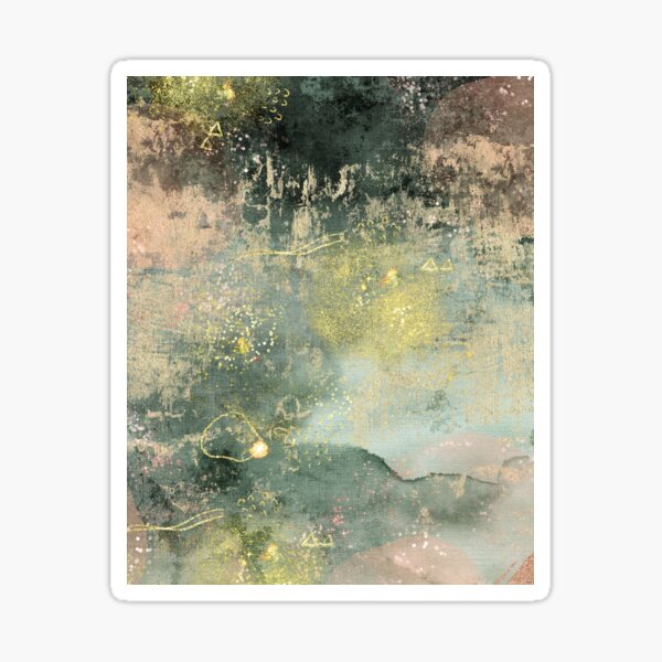 "Grudge Green Watercolor Abstract Design" Sticker by Oonward2021 ...