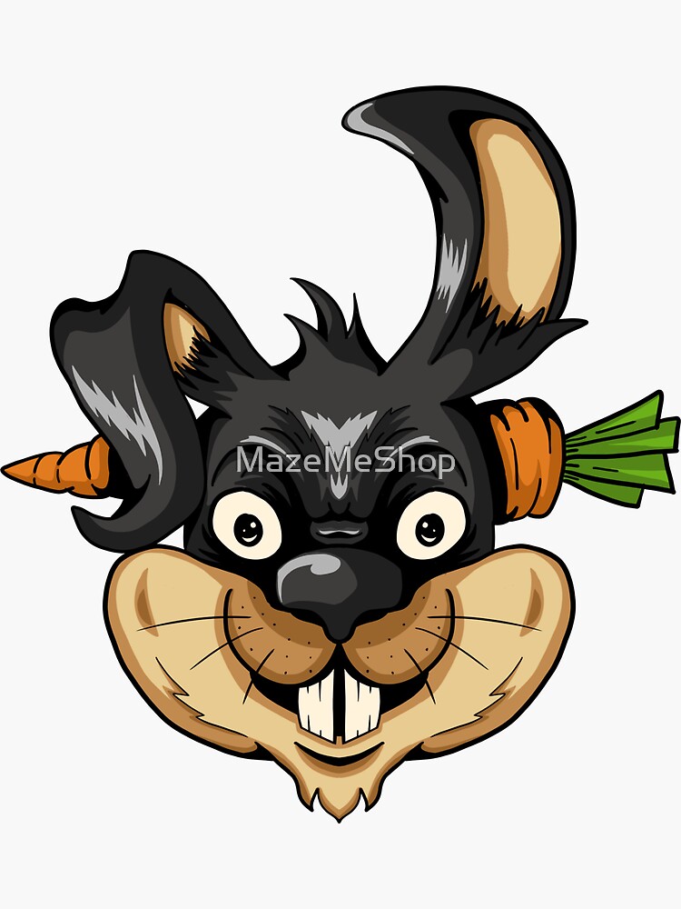 "Rabbit Head" Sticker for Sale by MazeMeShop | Redbubble