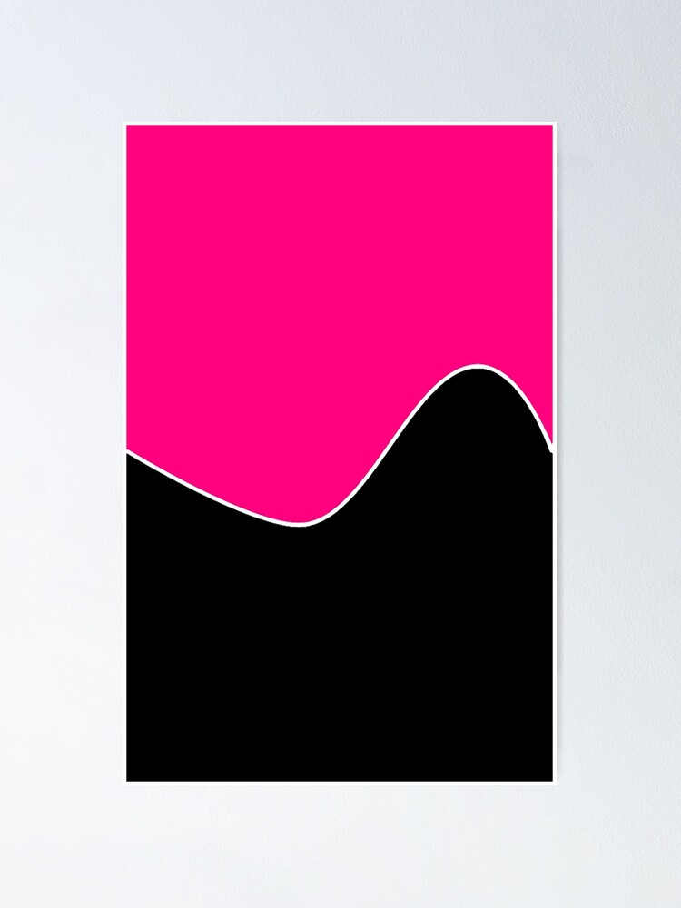 "GEOMETRIC TWO TONE WAVE PATTERN BRIGHT PINK AND BLACK " Poster for ...
