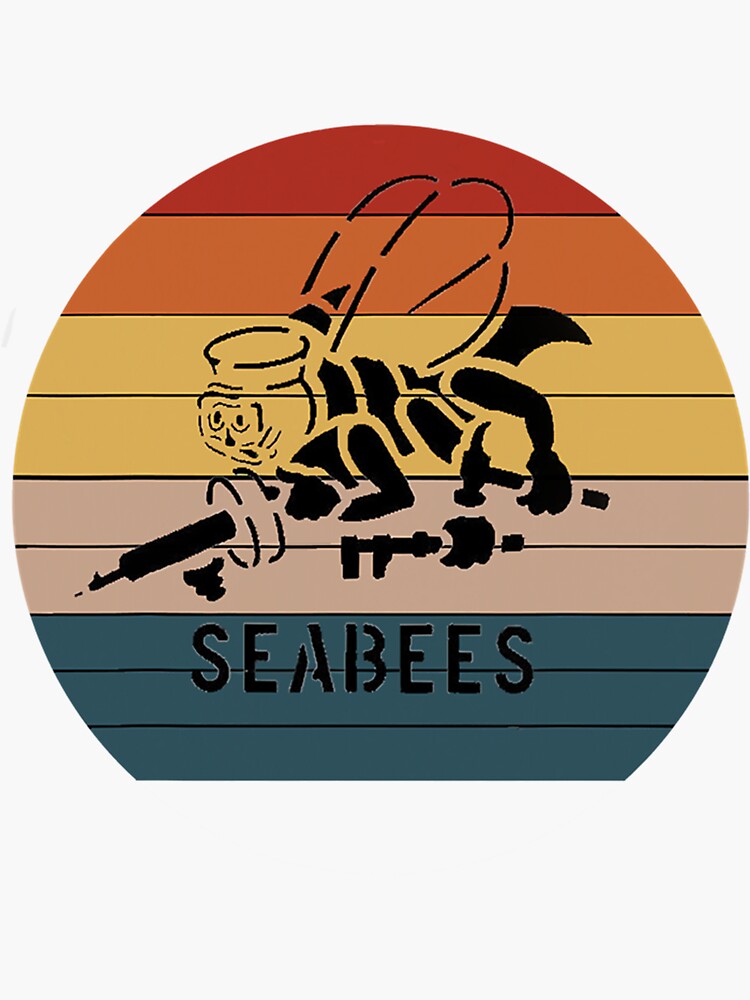 "Original Navy Seabees Retro Naval " Sticker by JWMApparel | Redbubble