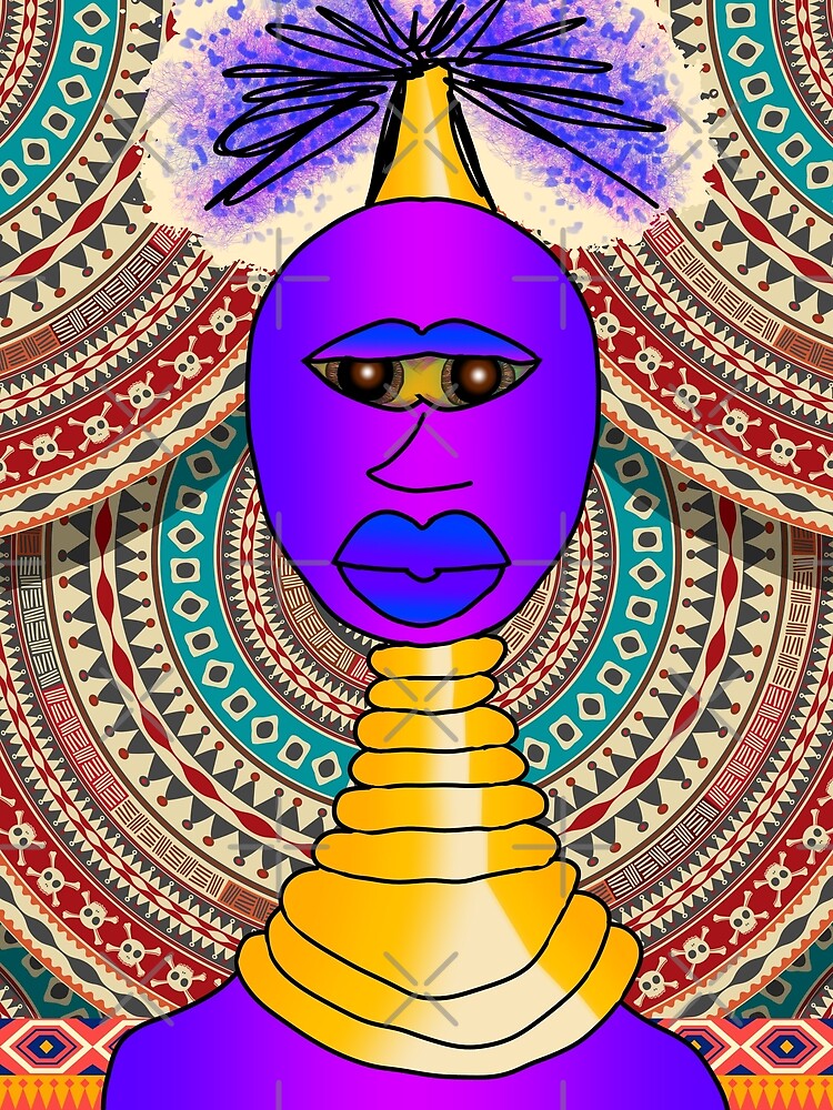 "African Long Neck Abstract Purple Figure/Afrocentric Art" Poster for ...