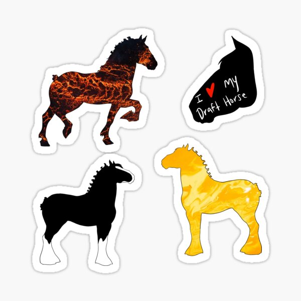 "Draft Horse Sticker Pack" Sticker for Sale by ByChanceDesigns | Redbubble