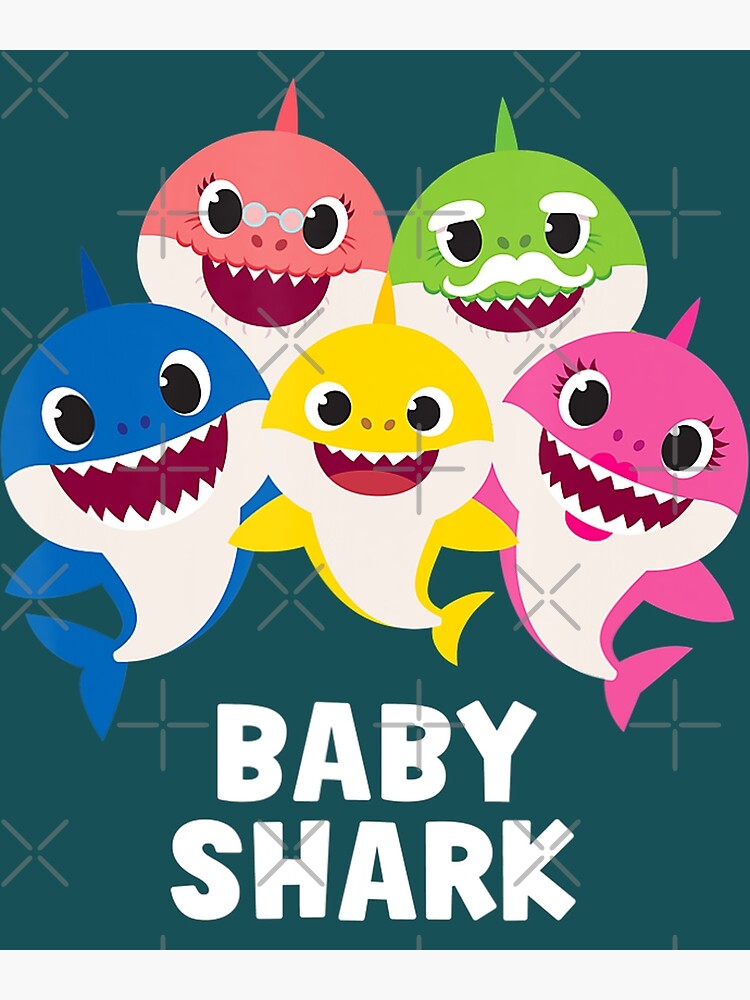 " Baby Shark Family " Art Print by simpleAI | Redbubble