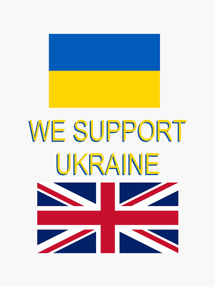 "We Support Ukraine - United Kingdom" Sticker by Gemini134 | Redbubble