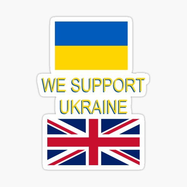 "We Support Ukraine - United Kingdom" Sticker by Gemini134 | Redbubble
