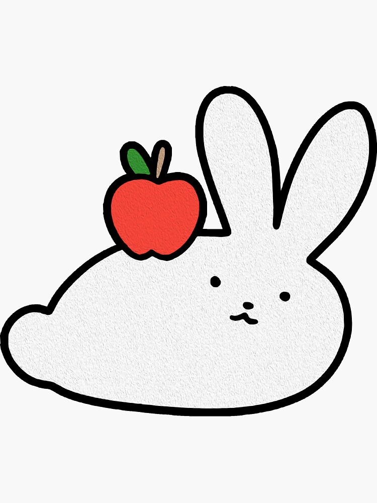 "Apple Bunny T-Shirt - Apple Bunny Sticker" Sticker by ayersrek | Redbubble