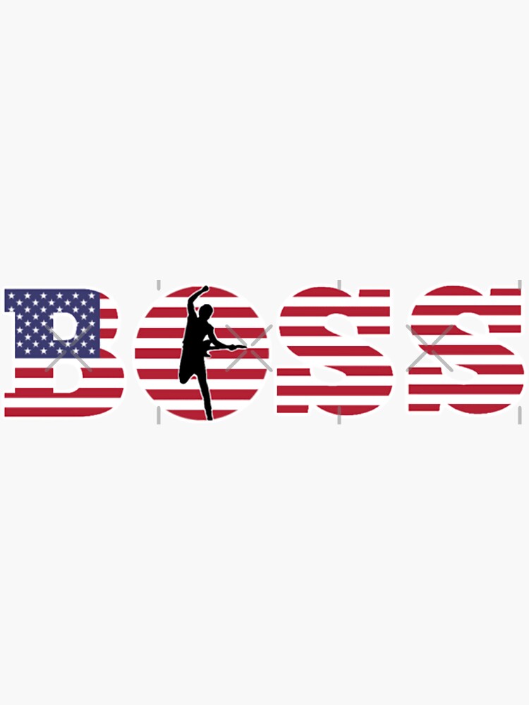 "The Boss US Flag" Sticker for Sale by TheoBedard | Redbubble