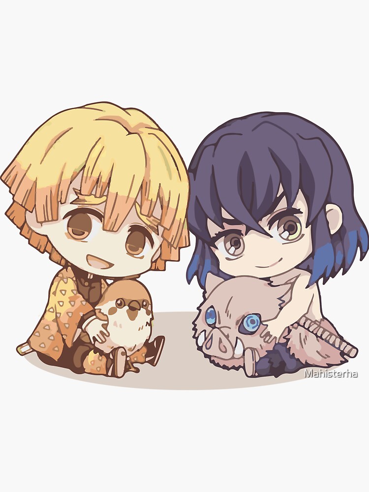 " tengen uzui chibi cute Tengen and Zenitsu" Sticker by Mahisterha ...