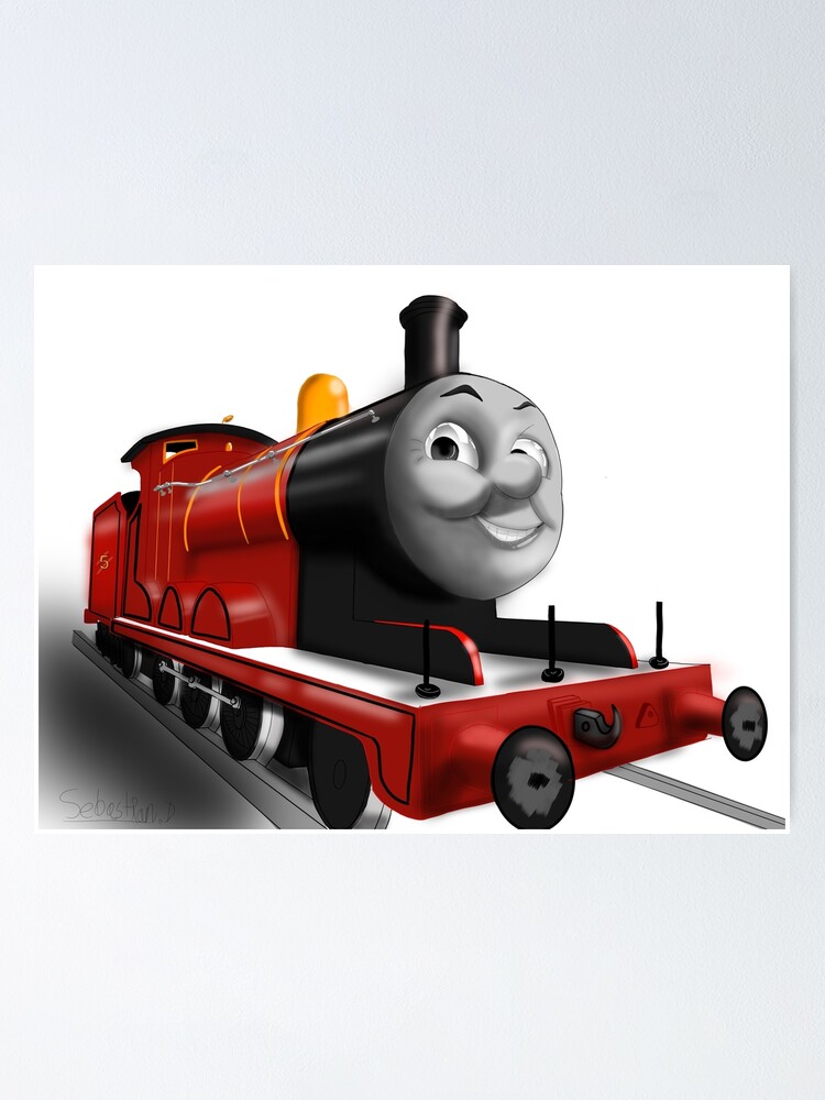 "James the red engine" Poster for Sale by Blueskiez420 | Redbubble