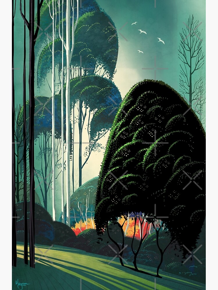 "Eyvind Earle, illustration Forest Landscape Painting" Art Print for ...