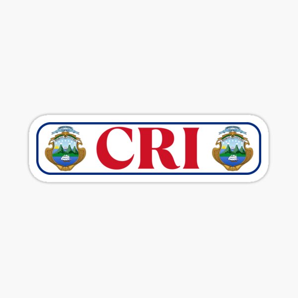 "CRI 3 Letter Code Costa Rica" Sticker by FedSherDesign | Redbubble