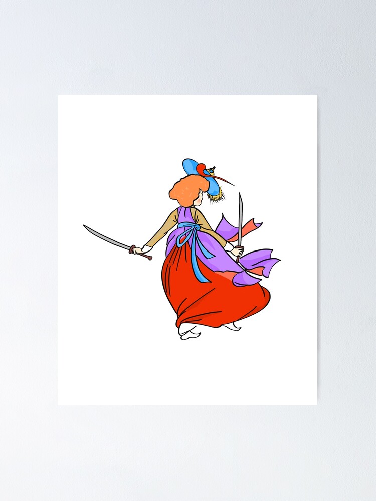 "The double sword dancing woman" Poster for Sale by K-CultureShop ...