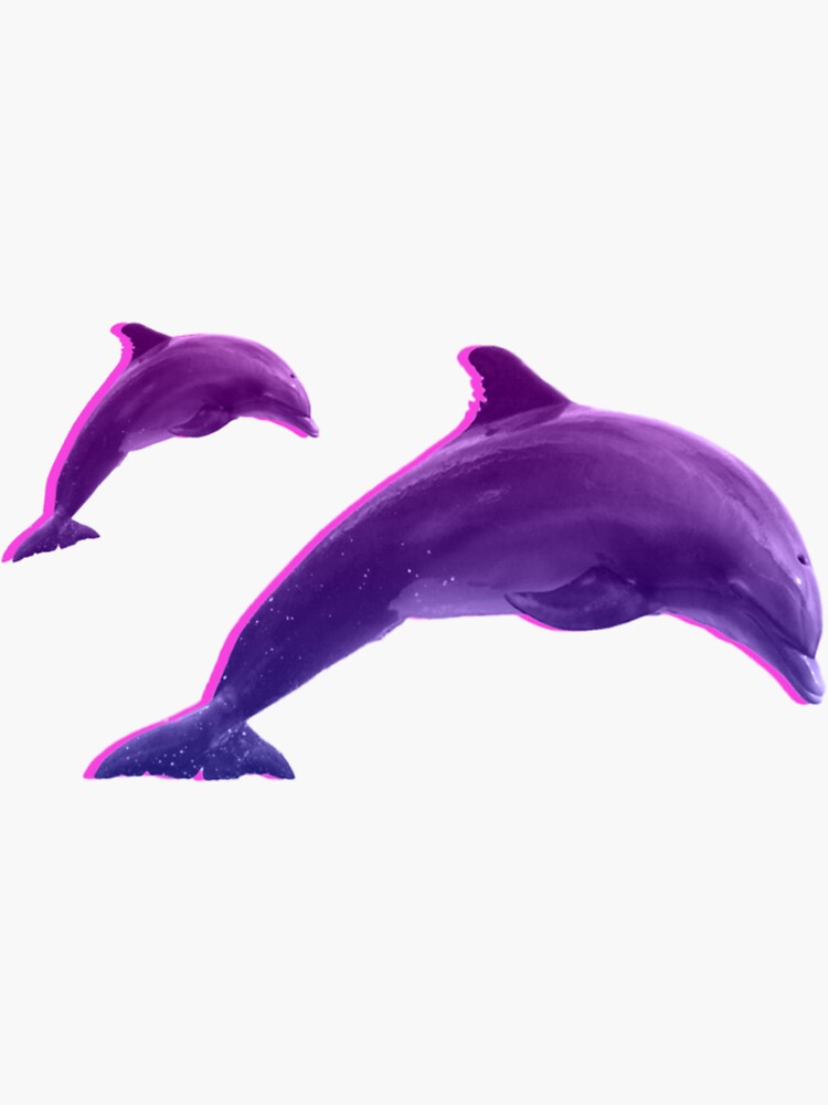 "Purple dolphins " Sticker by Iyrik | Redbubble
