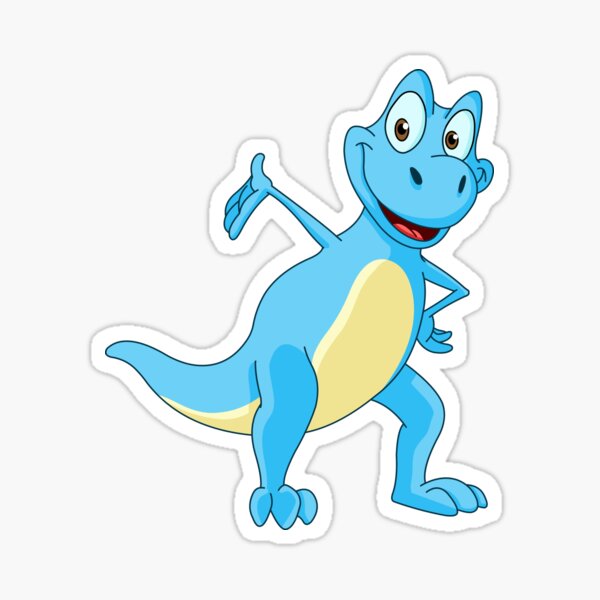 "Cartoon Cute Blue Dinosaur" Sticker by cartoon-stories | Redbubble