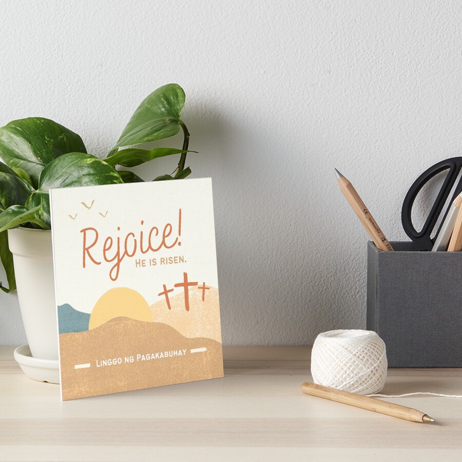"Rejoice easter he is risen christ" Art Board Print by A-R-R | Redbubble