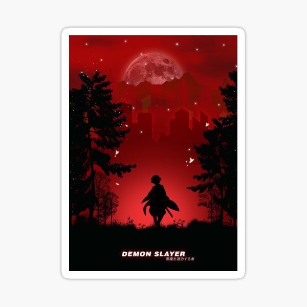 "Demon Slayer Minimalist Art" Sticker by AthengId | Redbubble