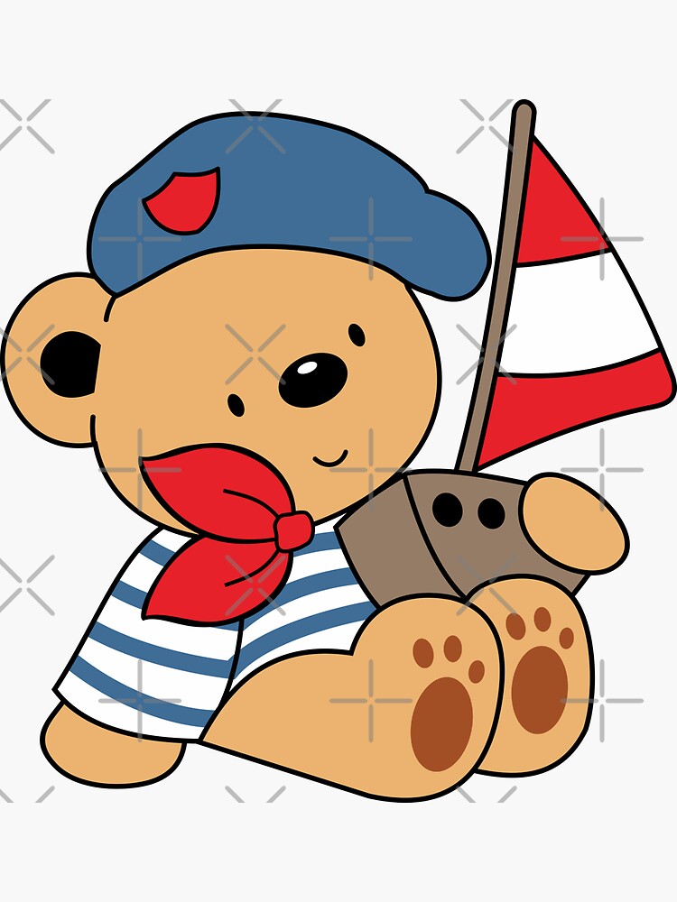 "Sailor Bear" Sticker for Sale by ItaChristanti | Redbubble