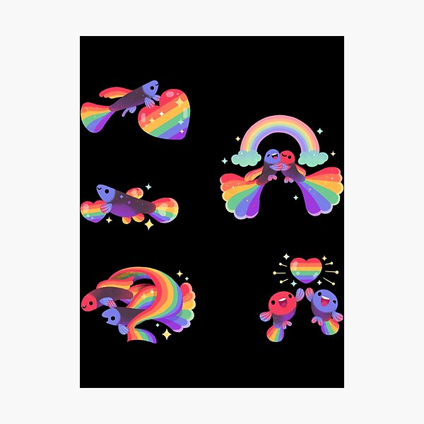 "Rainbow guppy 5 Sticker" Photographic Print for Sale by ...
