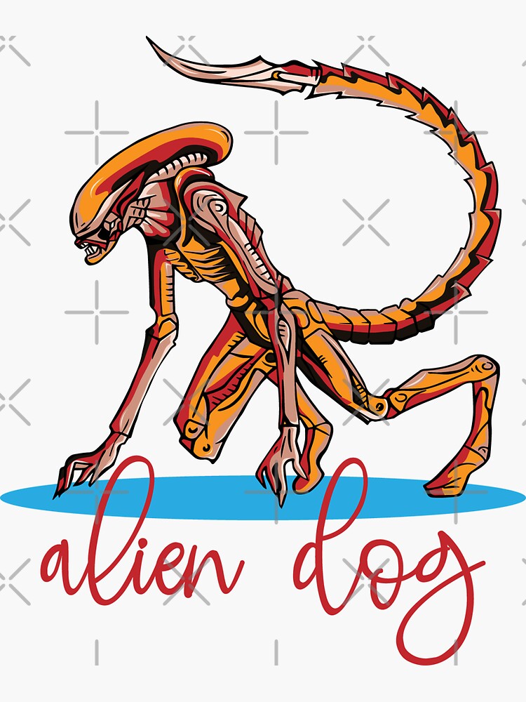 "Alien dog" Sticker by PODapparel | Redbubble