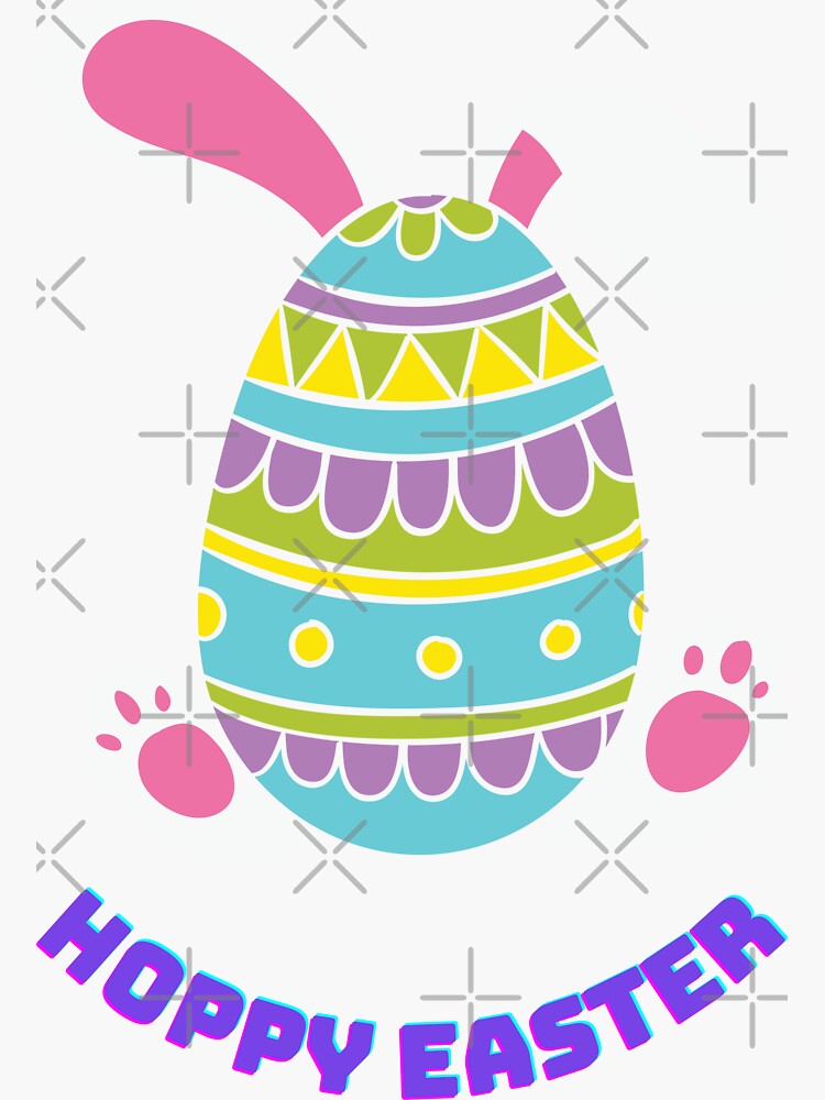 "Happy Hoppy Easter" Sticker by desireedickens | Redbubble