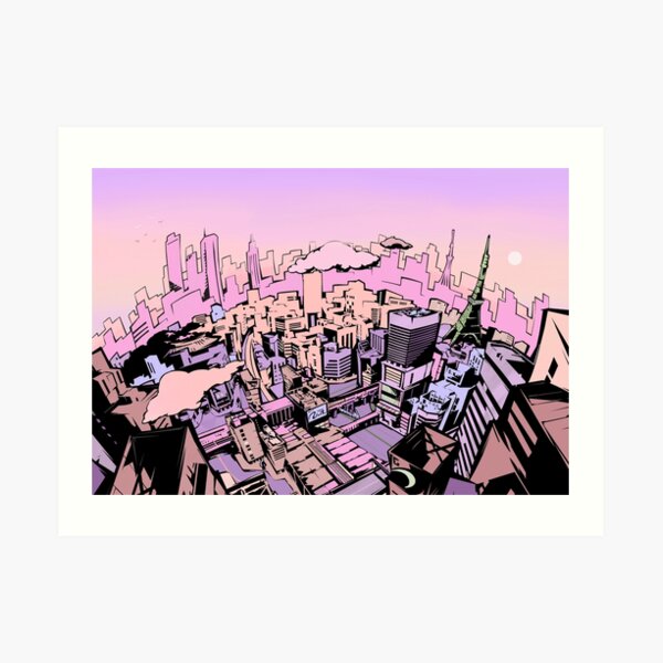 "Persona 5 Pastel Sunset Tokyo Loading Screen" Art Print for Sale by NevilleNoFriend | Redbubble
