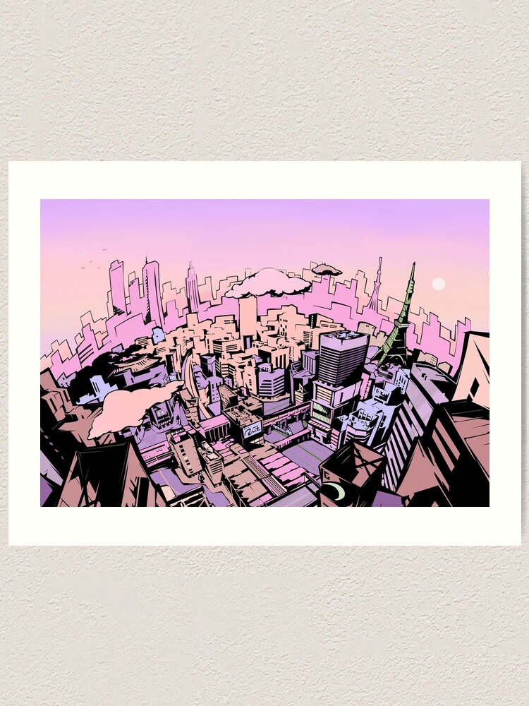 "Persona 5 Pastel Sunset Tokyo Loading Screen" Art Print for Sale by NevilleNoFriend | Redbubble
