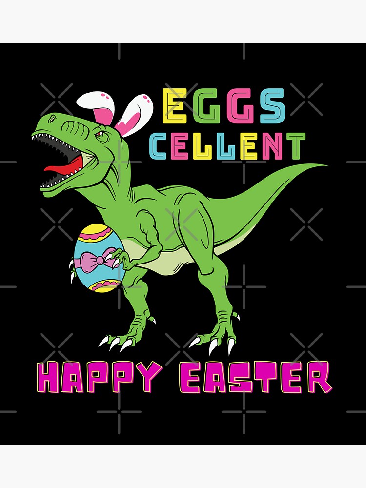 "Egg-cellent Easter Dinosaur" Sticker for Sale by desireedickens | Redbubble