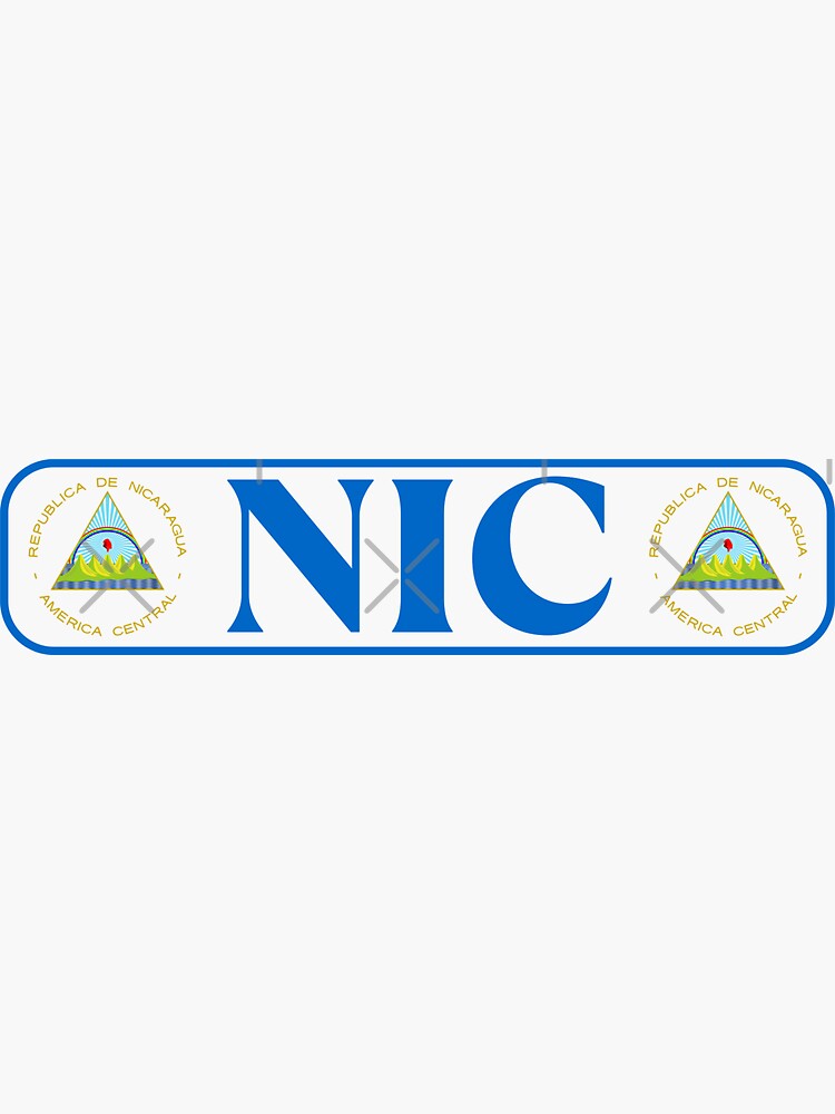 "NIC 3 Letter Code Nicaragua" Sticker for Sale by FedSherDesign | Redbubble