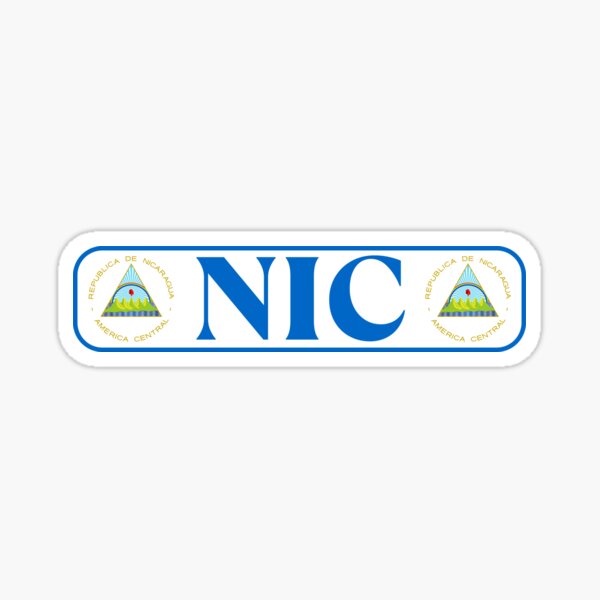 "NIC 3 Letter Code Nicaragua" Sticker for Sale by FedSherDesign | Redbubble