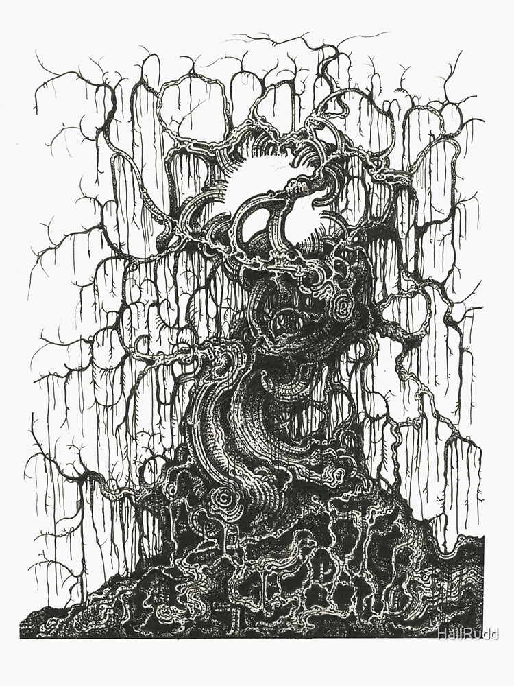 "Creepy Biomechanical Tree " Sticker by HailRudd | Redbubble