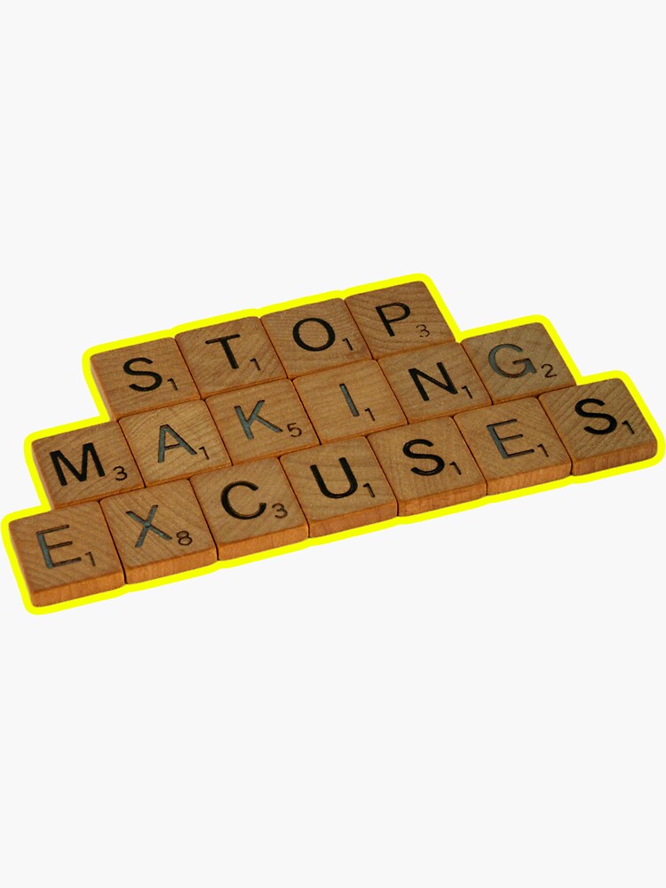 "STOP MAKING EXCUSES Inspirational Scrabble Quotes Motivational Success ...