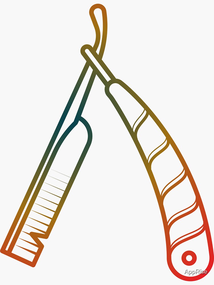 "Straight Razor Blade Design" Sticker for Sale by AppRise | Redbubble
