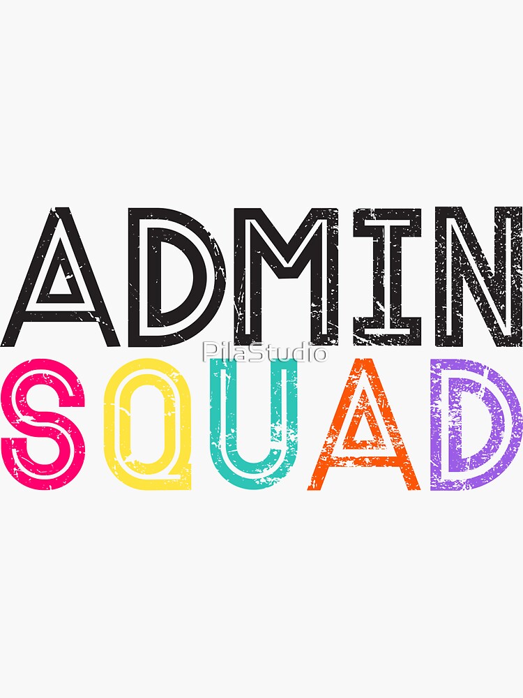 "Funny Office Admin Squad Team Vintage style Back to School" Sticker by ...