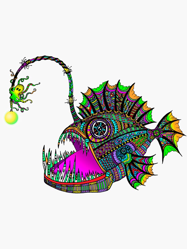 "Electric Angler Fish Classic ." Sticker by hohltlewigen | Redbubble