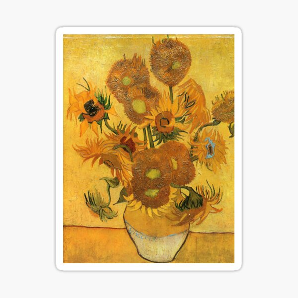 "Sunflowers Vincent van Gogh Famous Paintings Impressionist" Sticker ...
