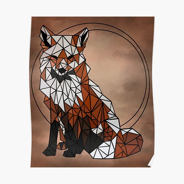 "Geometric fox with background " Poster for Sale by rsidwell | Redbubble