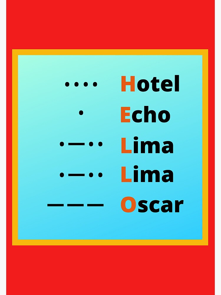 "Hello in Morse Code and Phonetics Alphabet" Spiral Notebook by ...