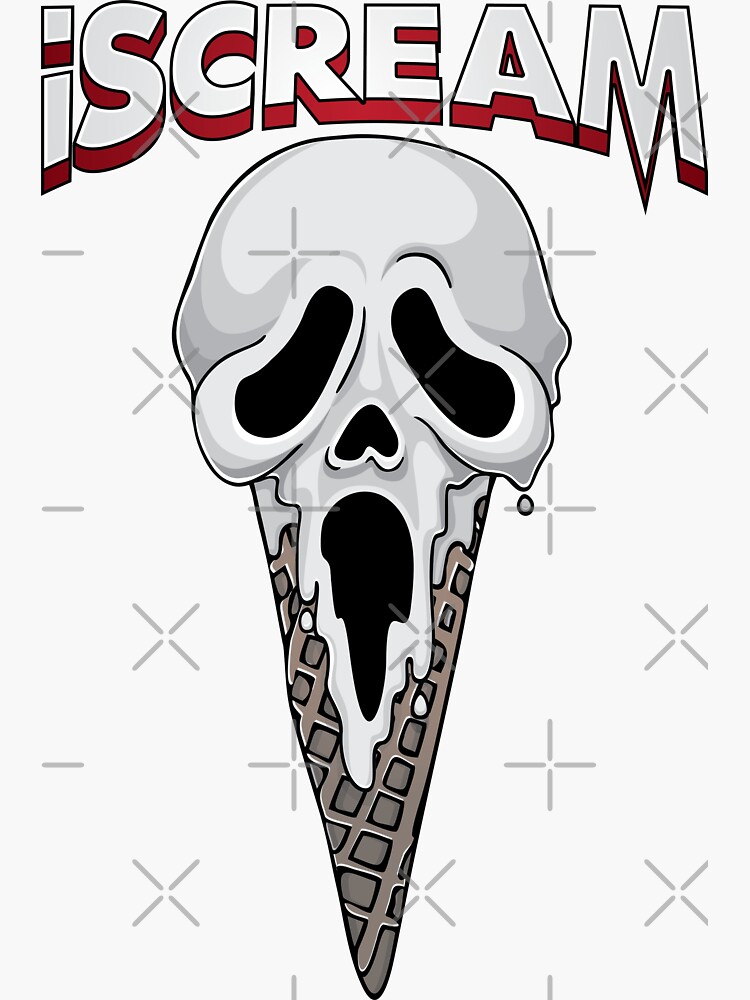"I Scream - Ice Cream - Ghostface" Sticker by wadeweirdson | Redbubble