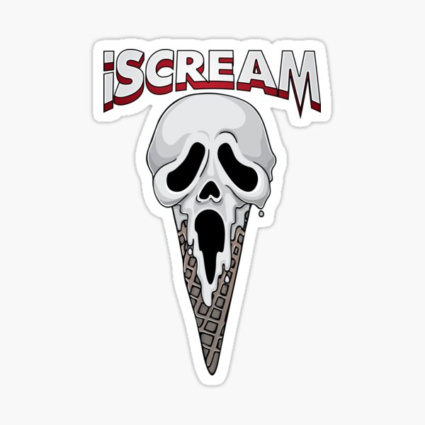 "I Scream - Ice Cream - Ghostface" Sticker by wadeweirdson | Redbubble
