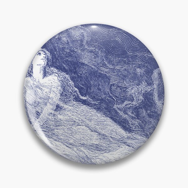 "Blue Moon Goddess - Crescent Moon Moon Goddess, Retro Luna in the ...
