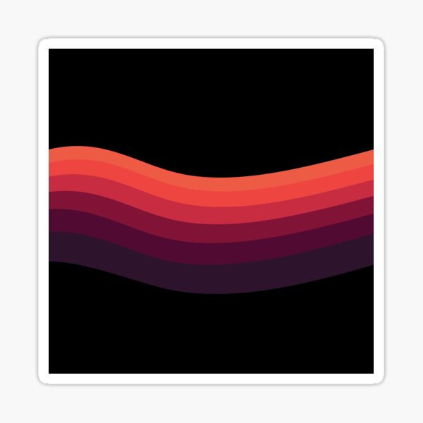 "Dark Red Colorful Minimalist Retro Wavy Stripes" Sticker by LiquidWing ...