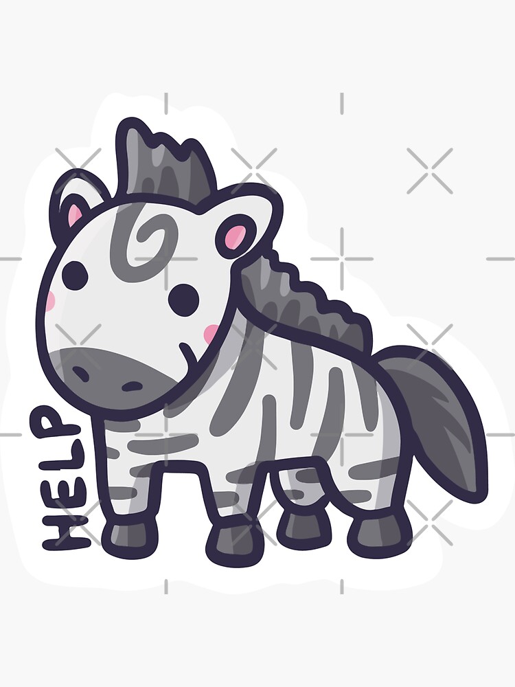 "ZEBRA HELP" Sticker by helpillust | Redbubble