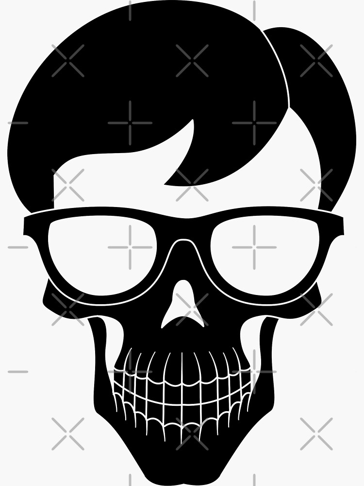 "Skull Nerd" Sticker by lerdoberdo | Redbubble