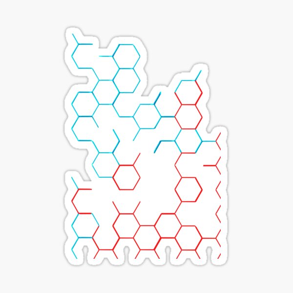"Blue And Red Hexagonal, Honeycomb" Sticker by Elfinova | Redbubble