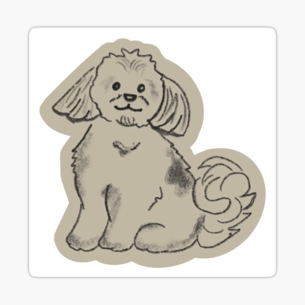 "Cute Fluffy Puppy (Single)" Sticker by Doodlebly | Redbubble