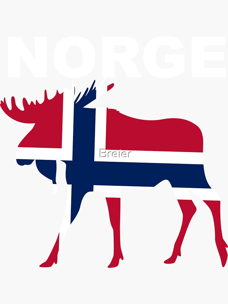 "Norge Norway Norway design with moose" Sticker for Sale by Breier ...