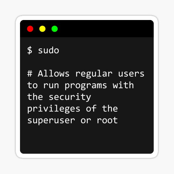 "linux command sudo | what does sudo do in terminal |" Sticker for Sale ...