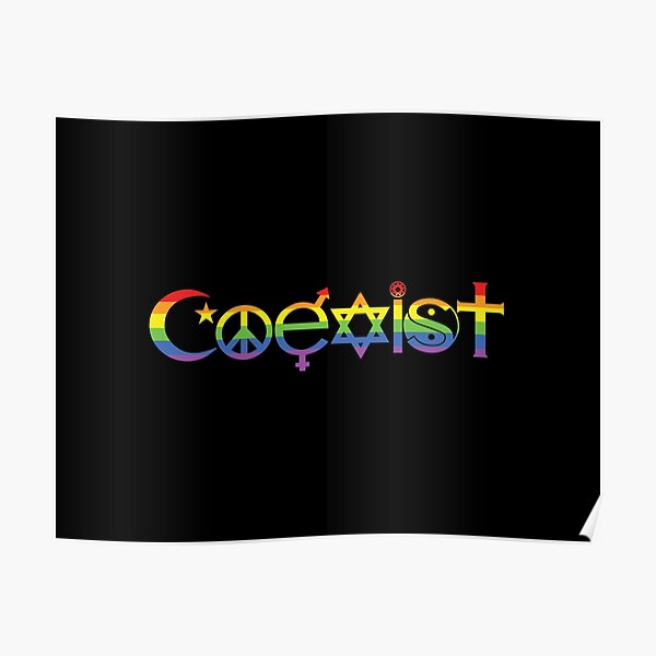 "Interfaith rainbow coexist, Equality hurts no one, equality, equal ...