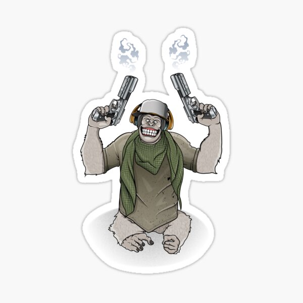 "badass monkey" Sticker by janvimar | Redbubble