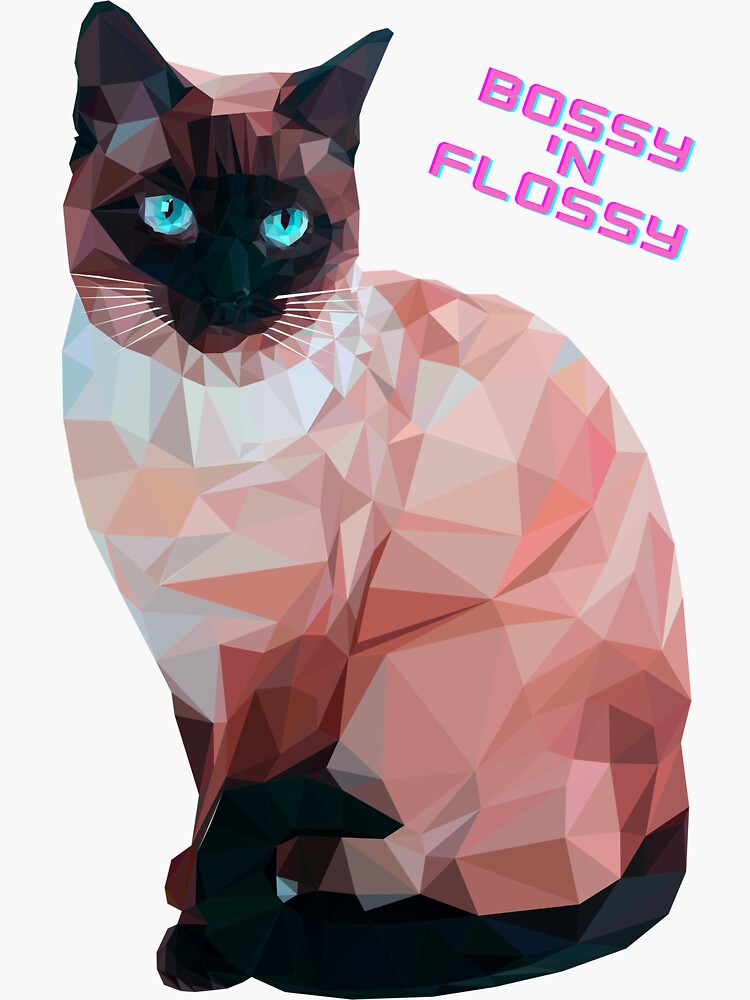 "One Bossy'n Flossy Cat" Sticker for Sale by InspiredbyGagi | Redbubble